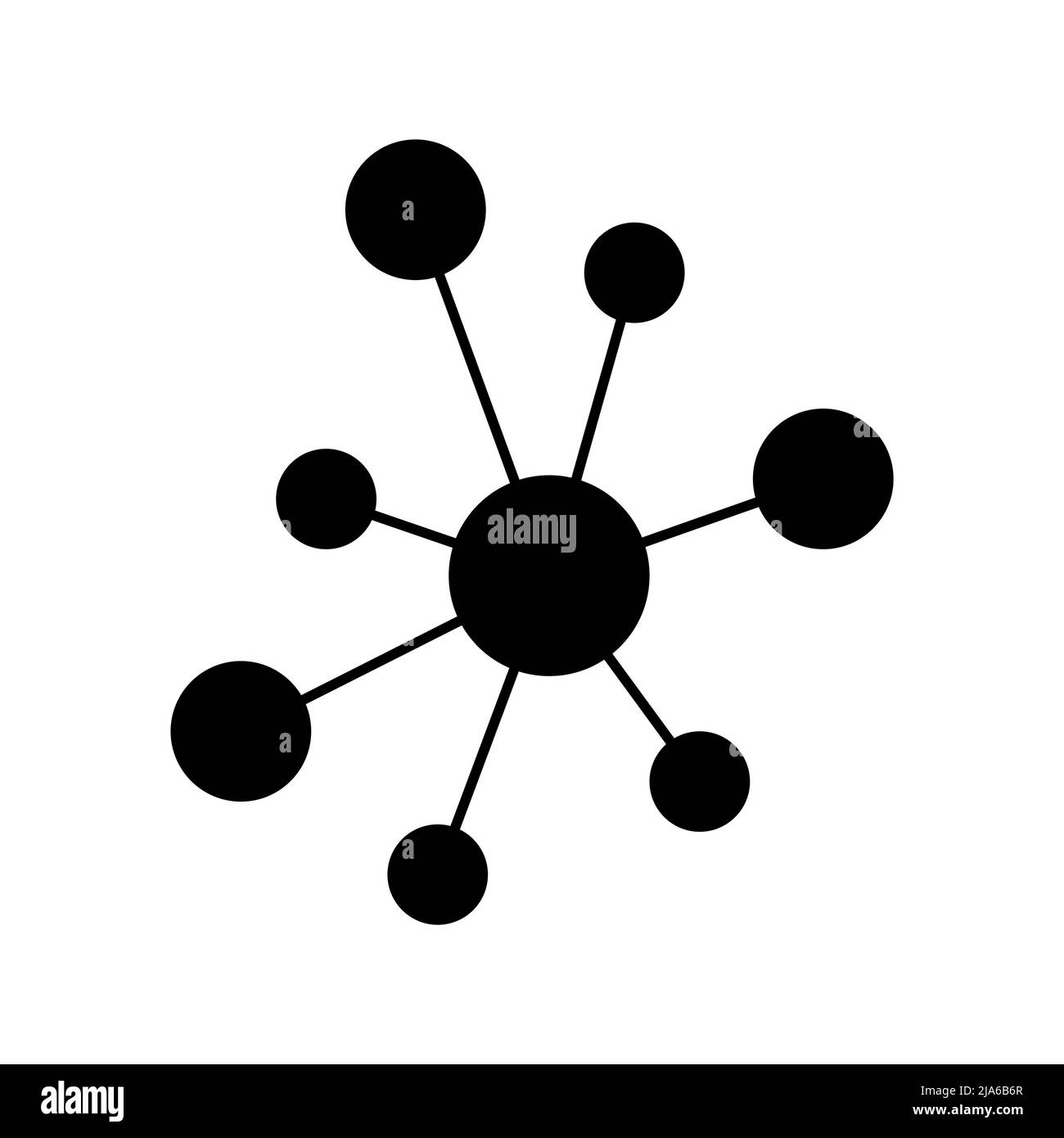 Hub flat network icon, connect structure vector symbol isolated on ...