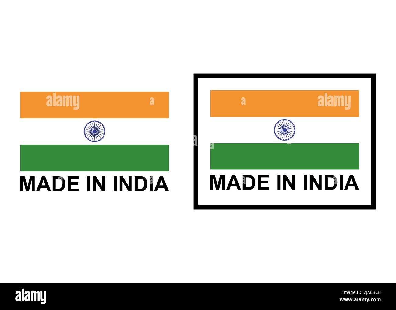 Set of Made in India seal, product tag label sign, sticker quality ...