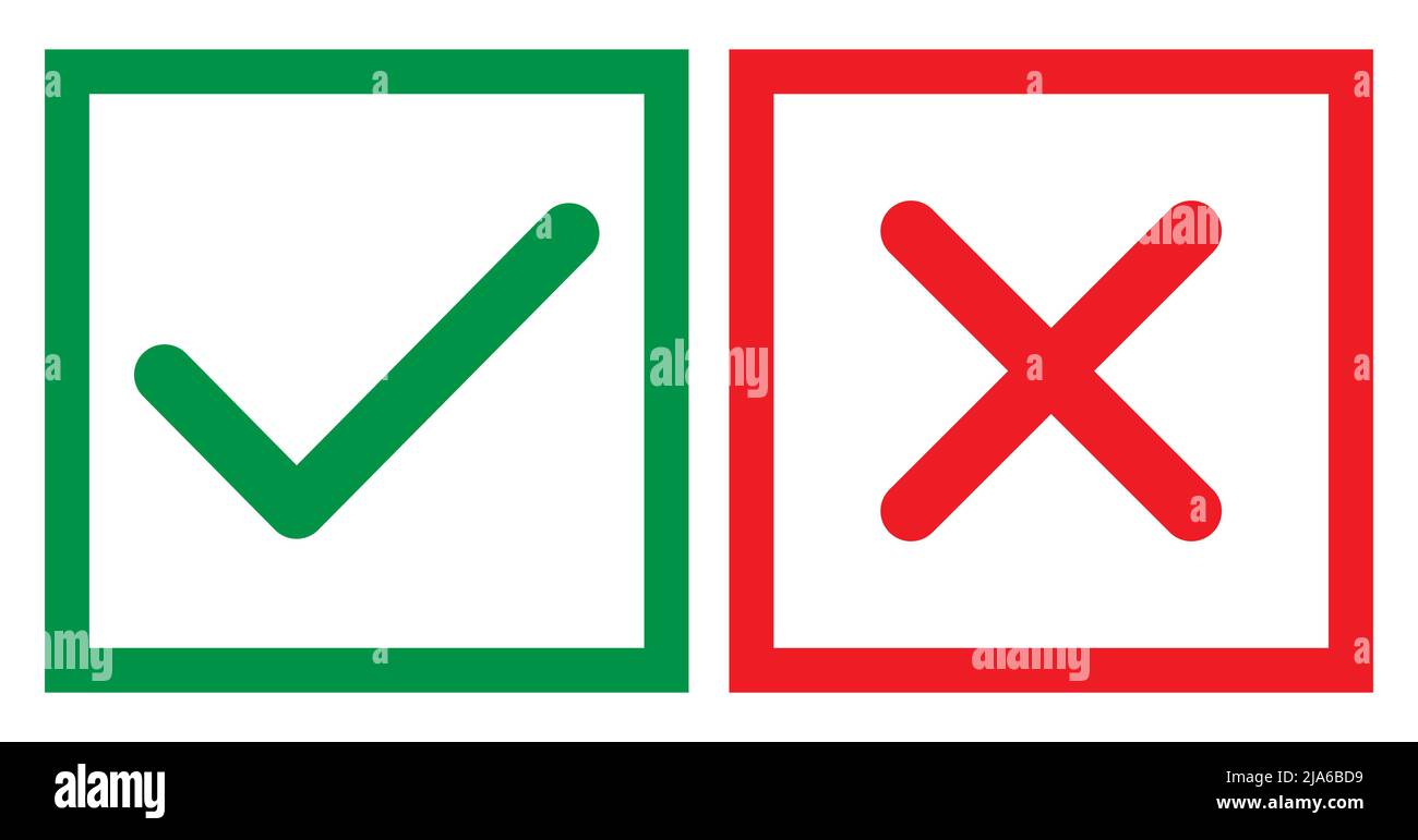 Set of Check and cross mark, yes and no symbol vector illustration, bad ...