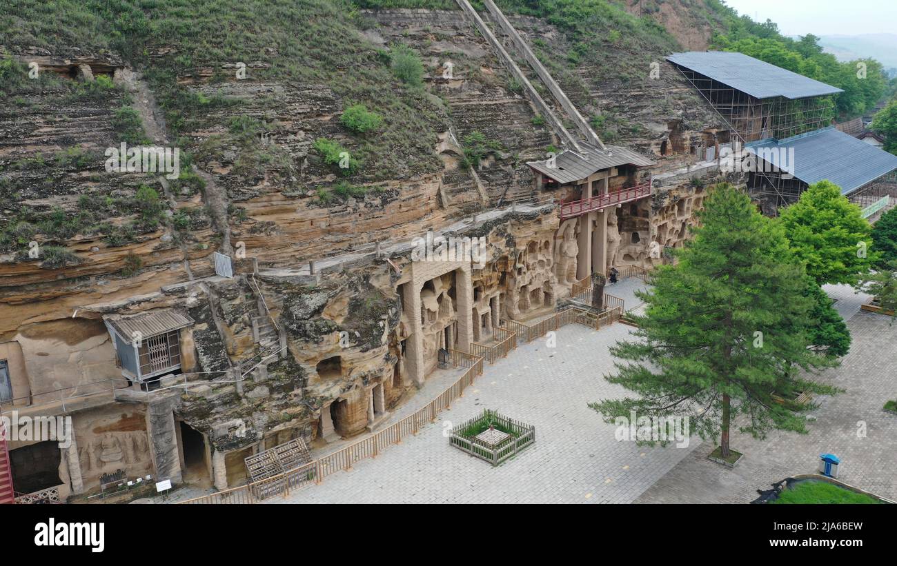 Qingyang. 26th May, 2022. Aerial photo taken on May 26, 2022 shows a ...