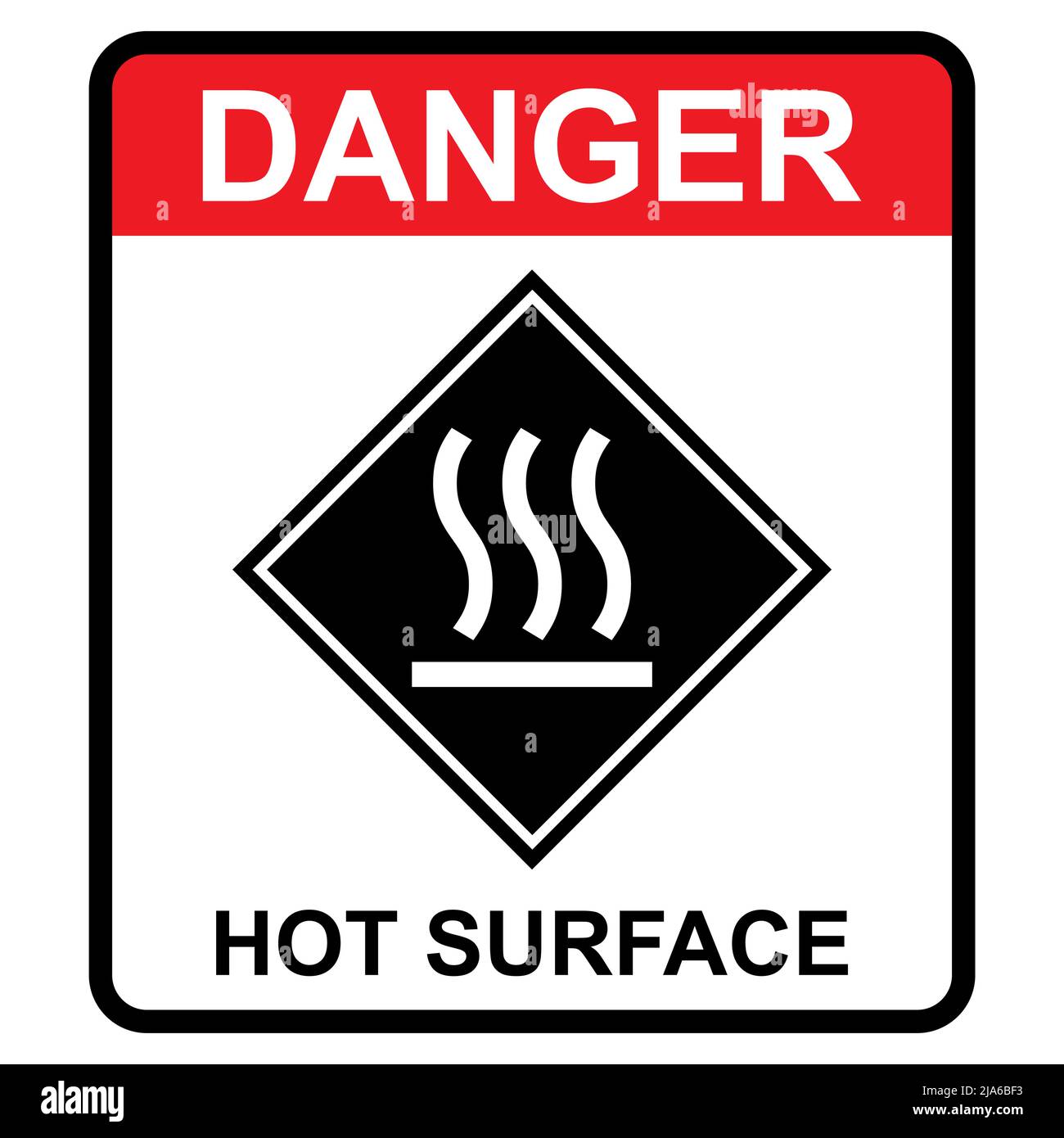 Hot surface icon, safety graphic information symbol, risk notice ...