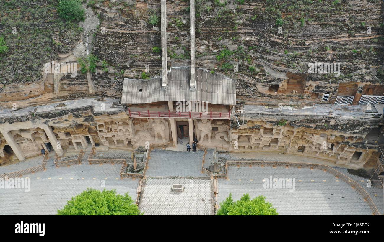 Qingyang. 26th May, 2022. Aerial photo taken on May 26, 2022 shows a ...