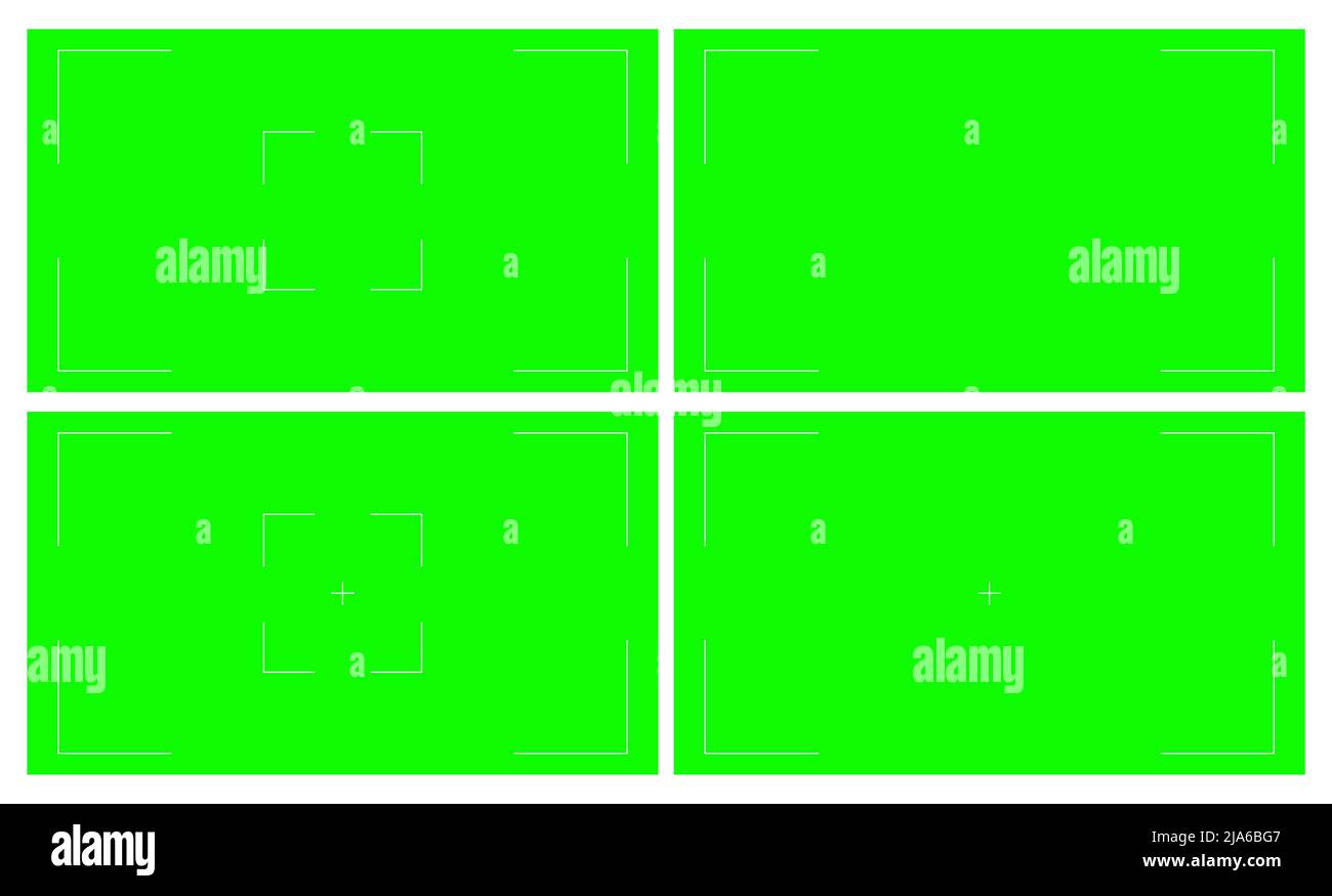 Set of Green screen blank background, empty digital video template ...
