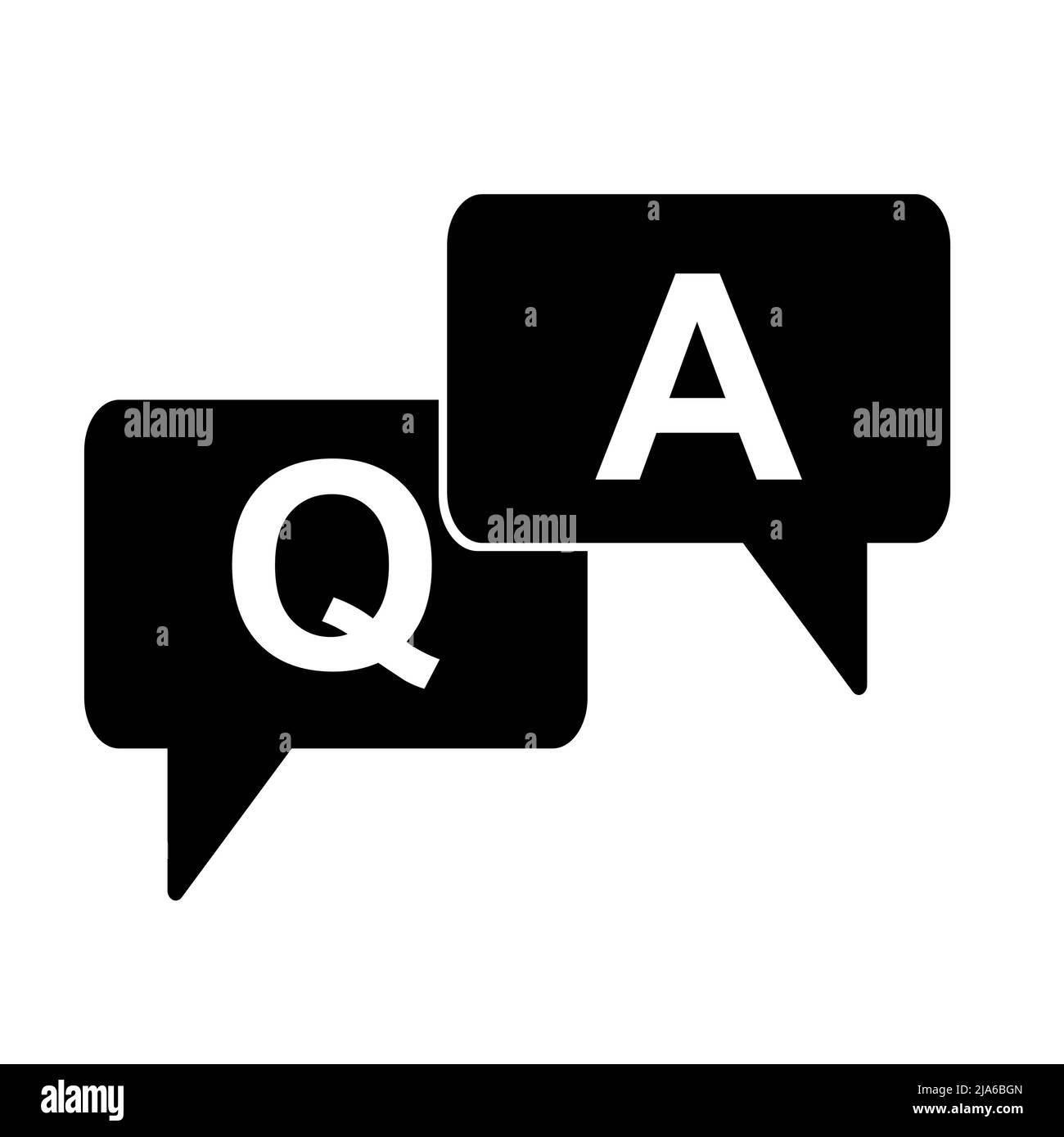 FAQ, frequently asked questions vector icon. Information speech bubble symbol, help message ...