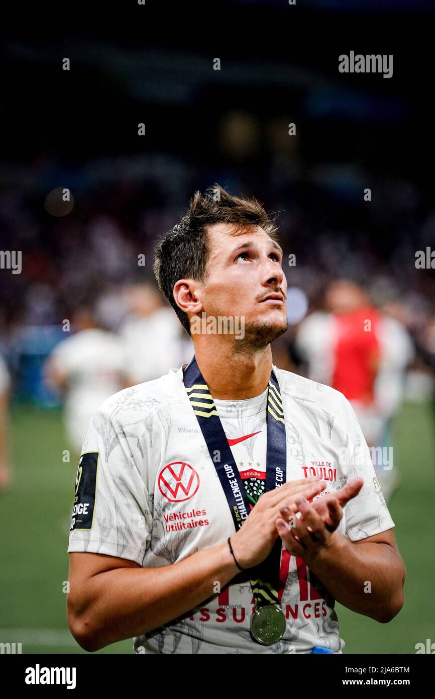 Deception of Baptiste Serin of RCT at the end of the rugby European ...