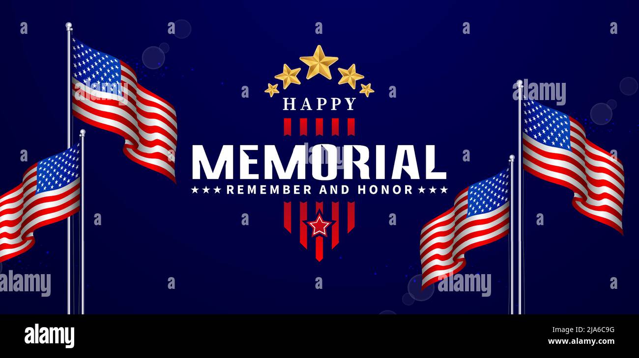 happy memorial day remember and honor for website banner, poster ...