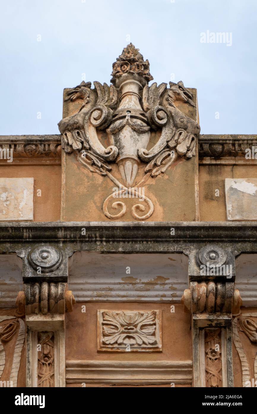 Typical architecture of Algarve rustic buildings with intricate designs ...