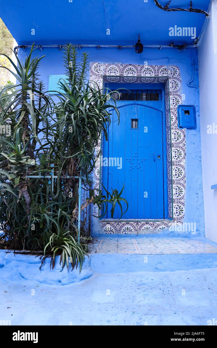 A Street in Blue Chefchaouen City, Morocco Stock Photo - Alamy