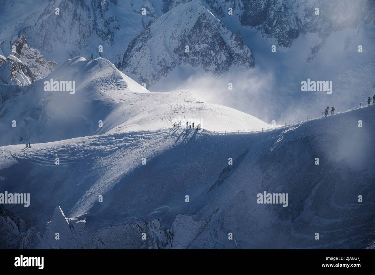 Landscape at the top of Aiguille du Midi in Chamonix Mont Blanc valley, France Stock Photo - Alamy