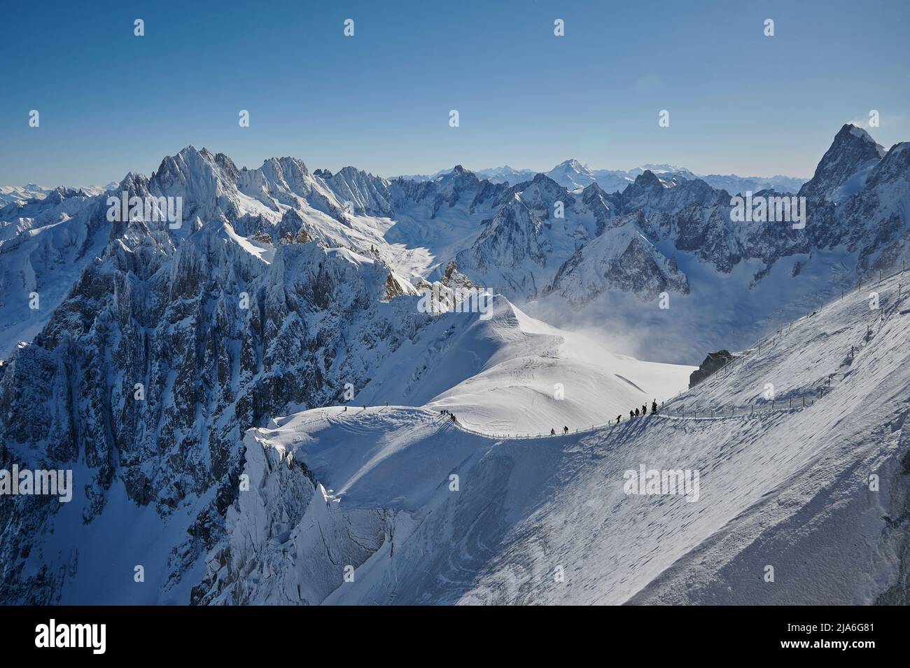 Landscape at the top of Aiguille du Midi in Chamonix Mont Blanc valley, France Stock Photo - Alamy