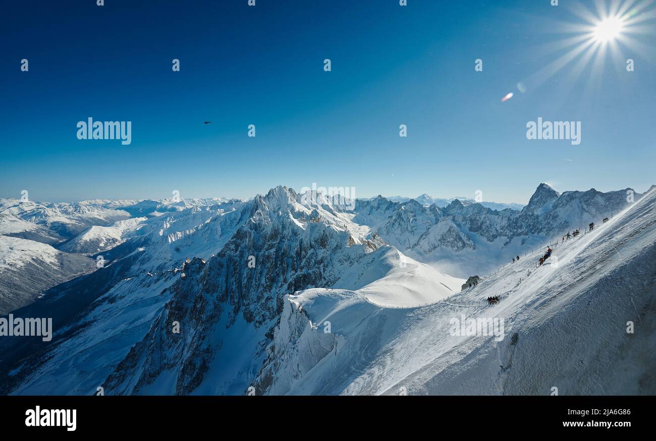 Landscape at the top of Aiguille du Midi in Chamonix Mont Blanc valley, France Stock Photo - Alamy