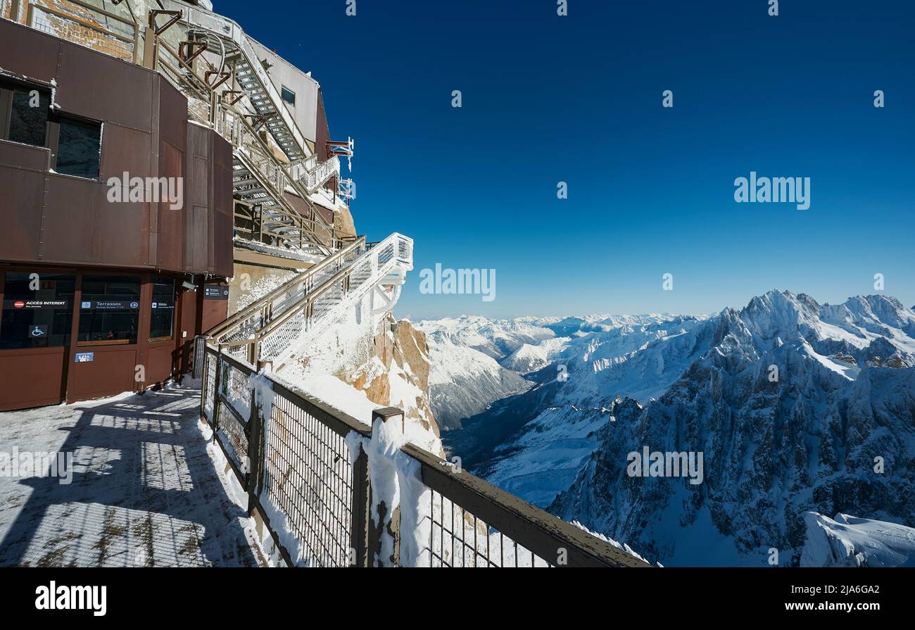 Landscape at the top of Aiguille du Midi in Chamonix Mont Blanc valley, France Stock Photo - Alamy