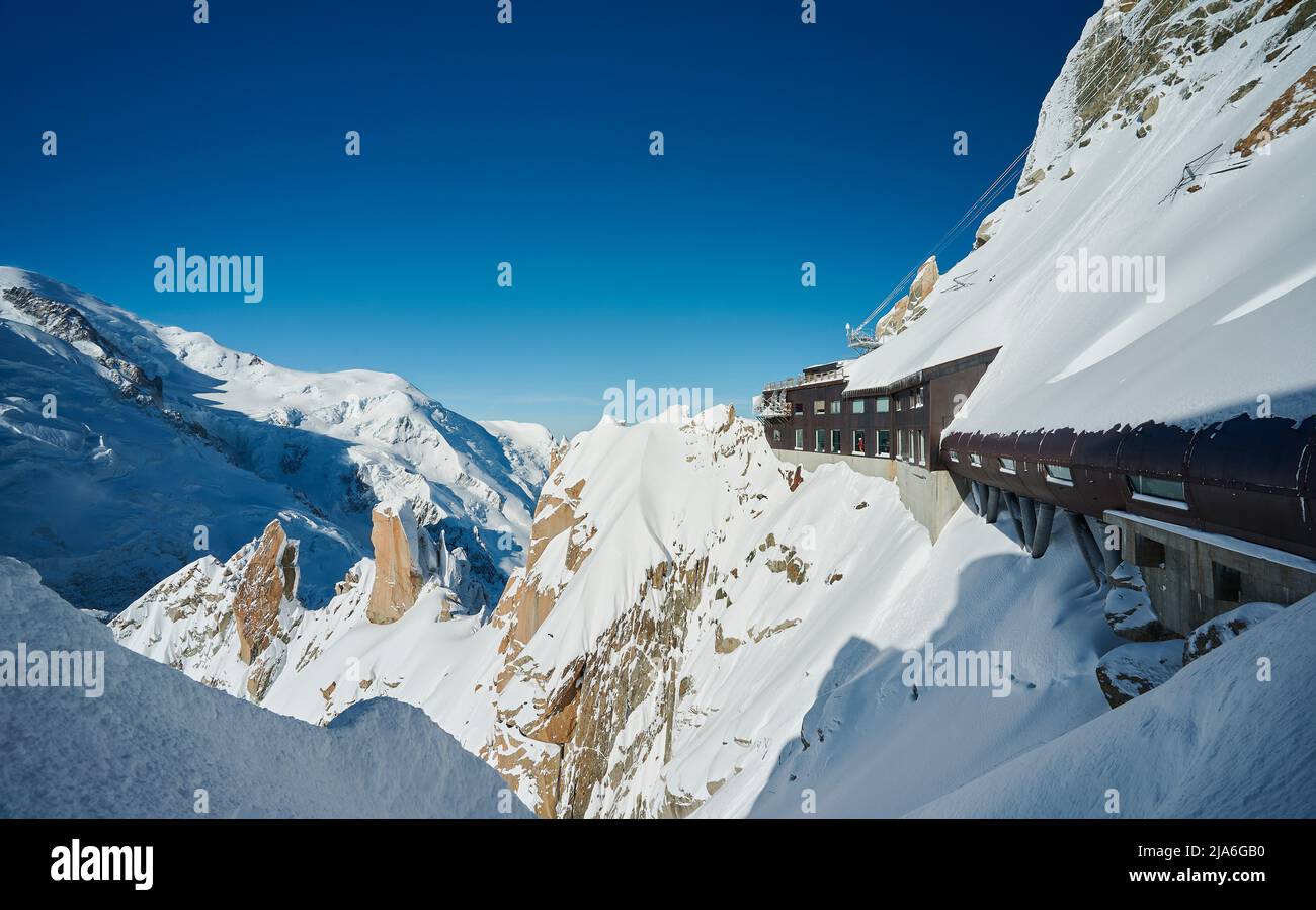 Landscape at the top of Aiguille du Midi in Chamonix Mont Blanc valley, France Stock Photo - Alamy