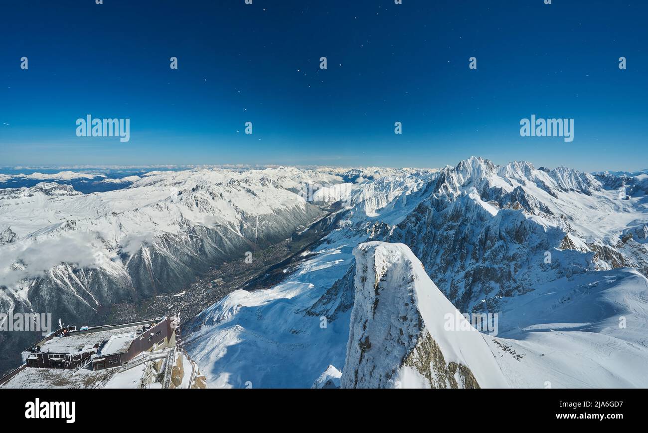 Landscape at the top of Aiguille du Midi in Chamonix Mont Blanc valley, France Stock Photo - Alamy