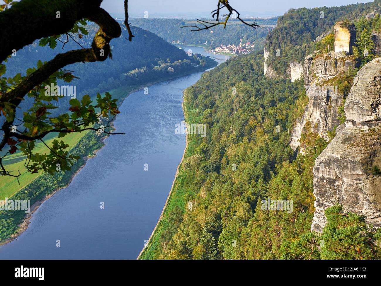 Walking in Bastei rocks, Germany Stock Photo - Alamy