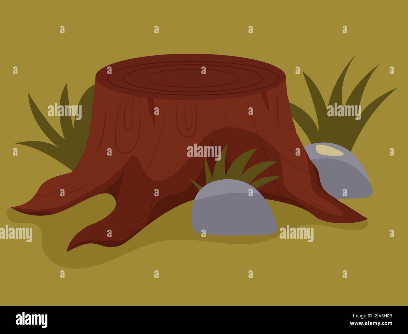 Tree stump. Flat vector illustration Stock Vector Image & Art - Alamy