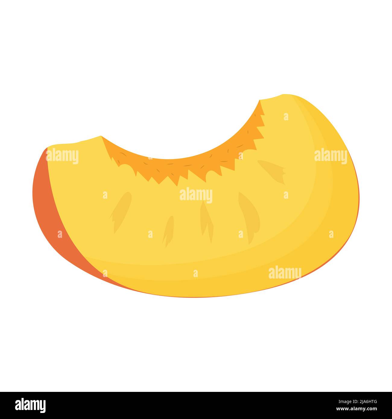 A piece of orange peach isolated on white background. Flat vector ...