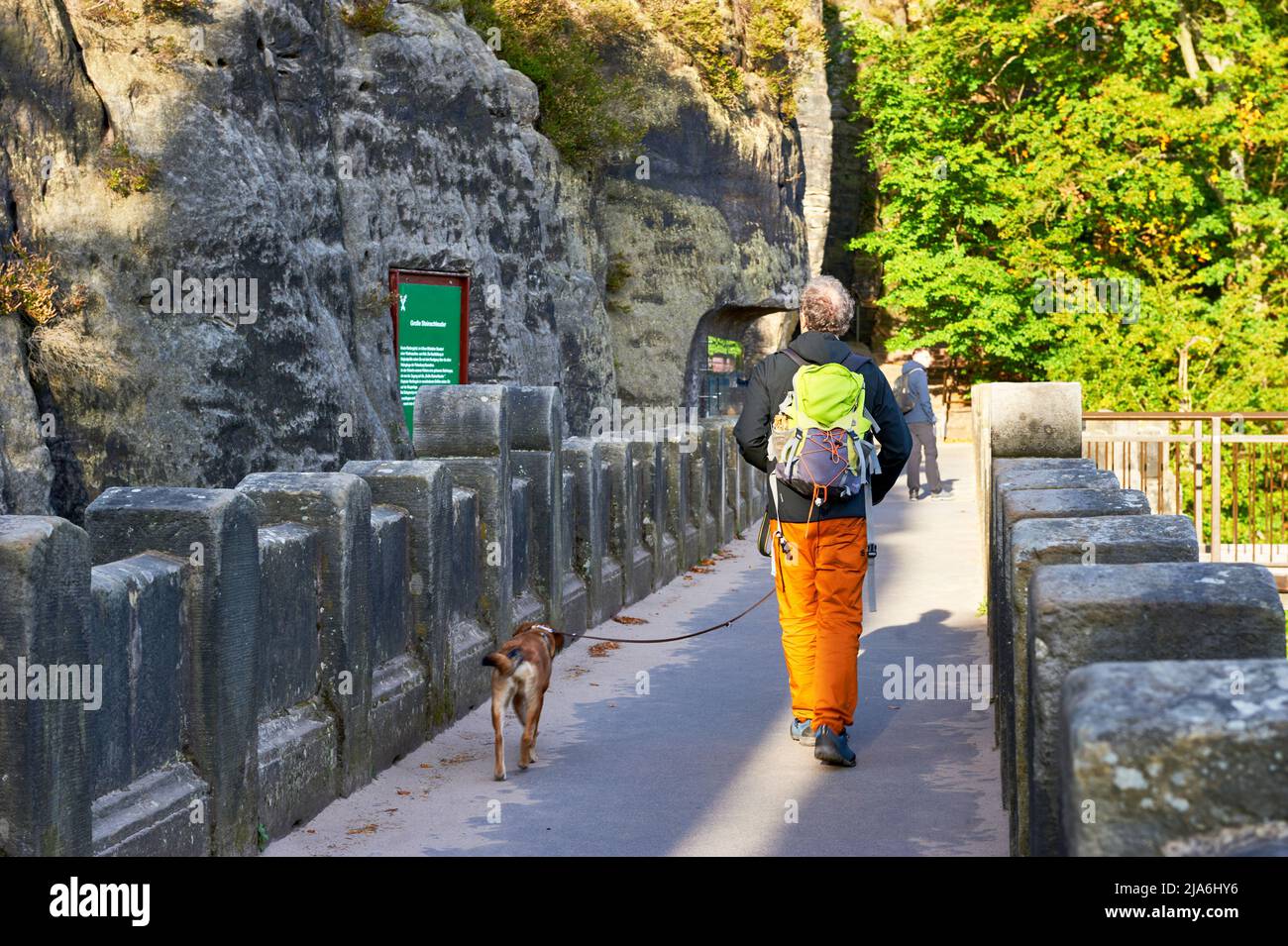 Walking in Bastei rocks, Germany Stock Photo - Alamy