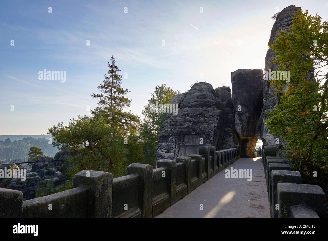 Bastei rock formation stone bridge hi-res stock photography and images ...