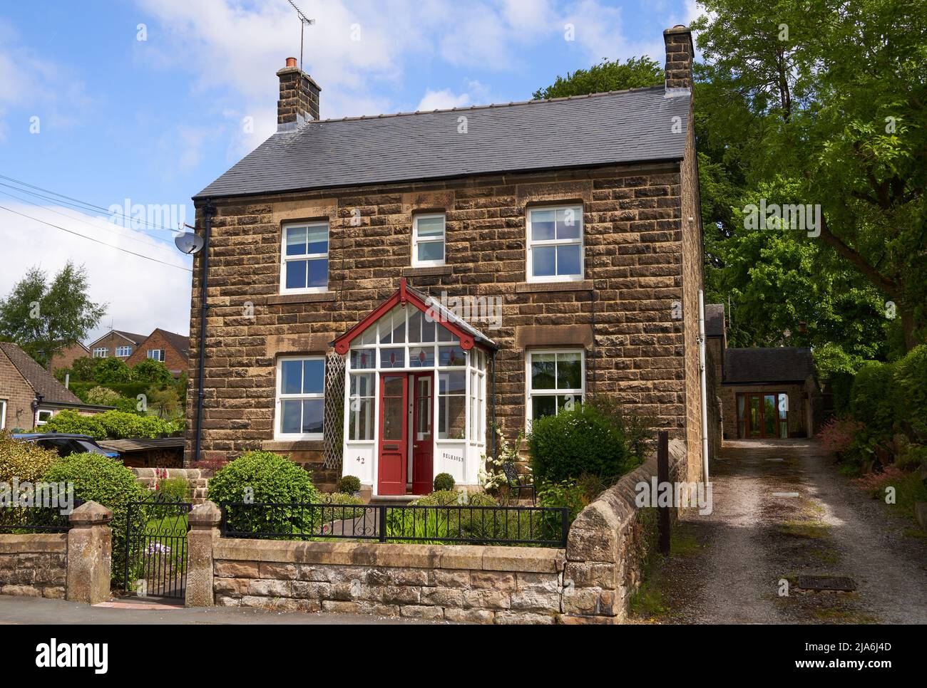 Traditional house front door example Stock Photo - Alamy