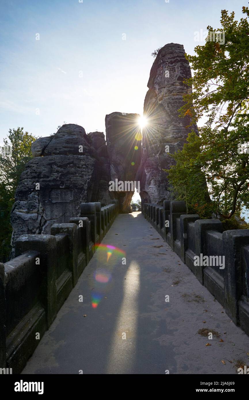 Mountains bastei rocks formation hi-res stock photography and images ...
