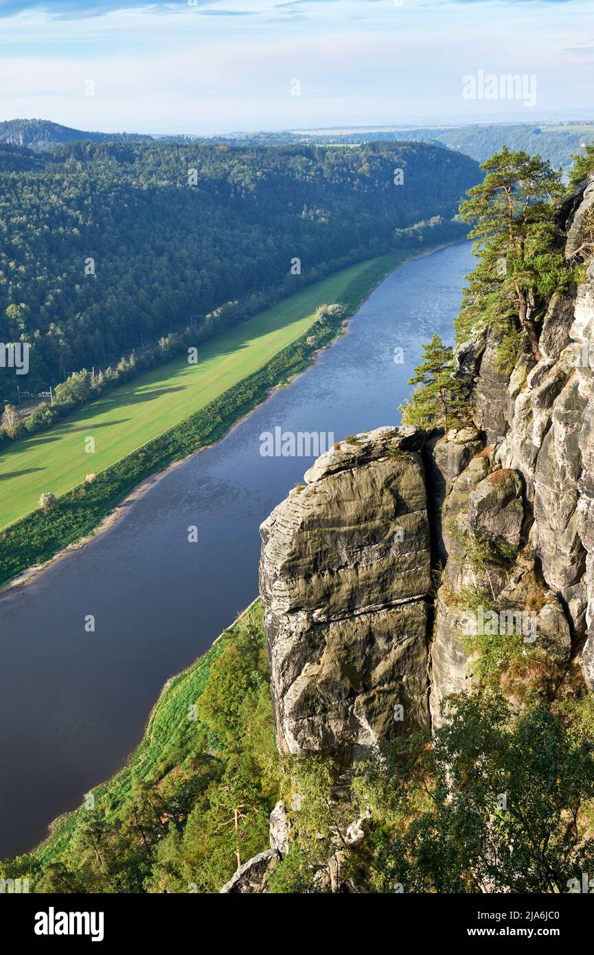 Walking in Bastei rocks, Germany Stock Photo - Alamy