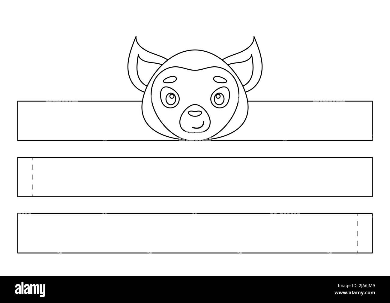 Printable lemur paper crown. Fun accessory for entertainment. Diy cut ...