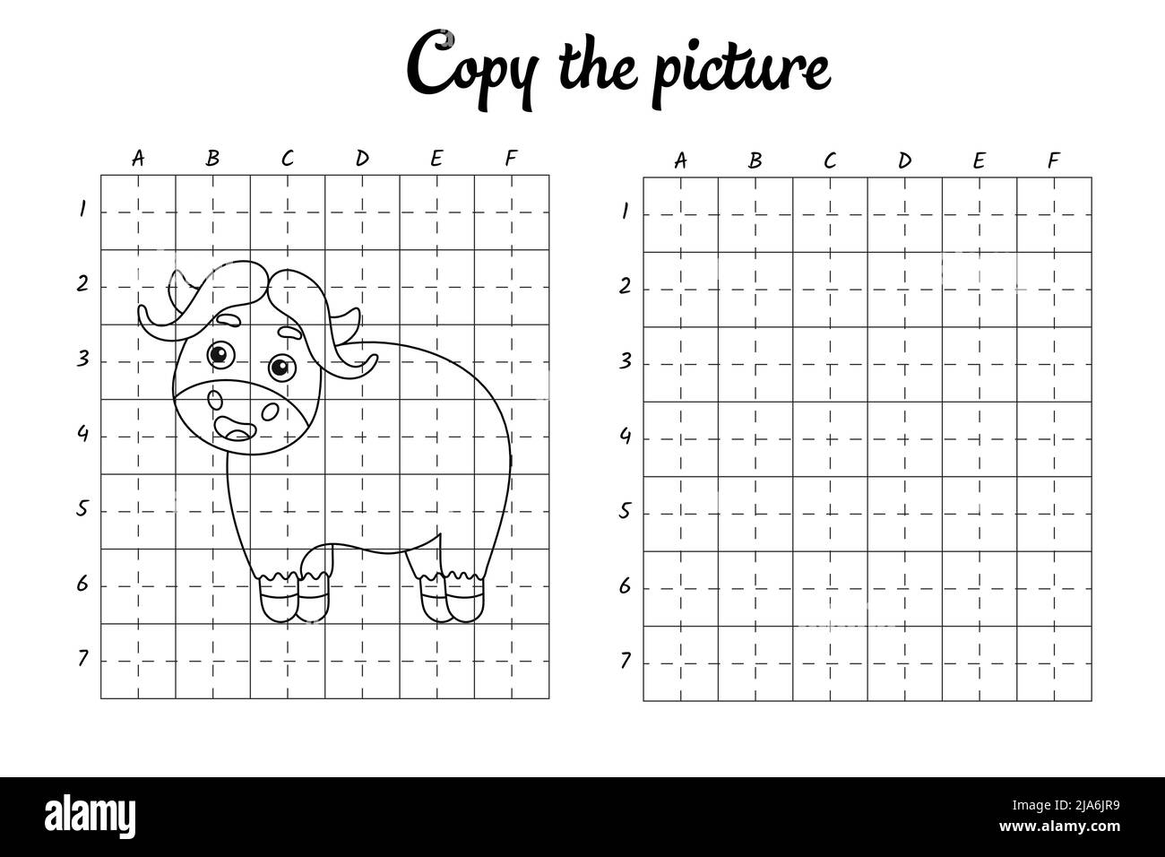 Copy the picture. Draw by grid. Coloring book pages for kids ...