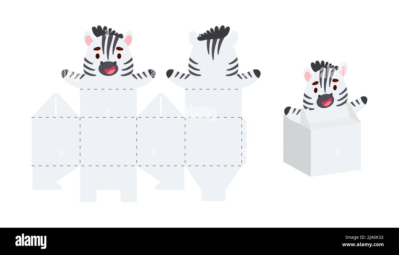 Simple packaging favor box zebra design for sweets, candies, small ...