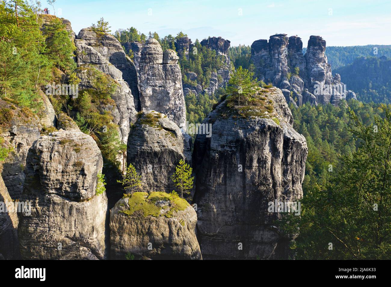 Walking in Bastei rocks, Germany Stock Photo - Alamy