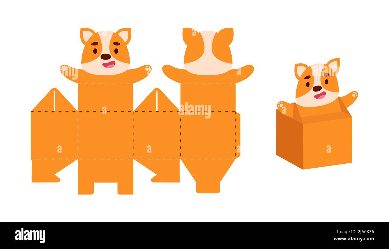 Simple packaging favor box dog design for sweets, candies, small ...