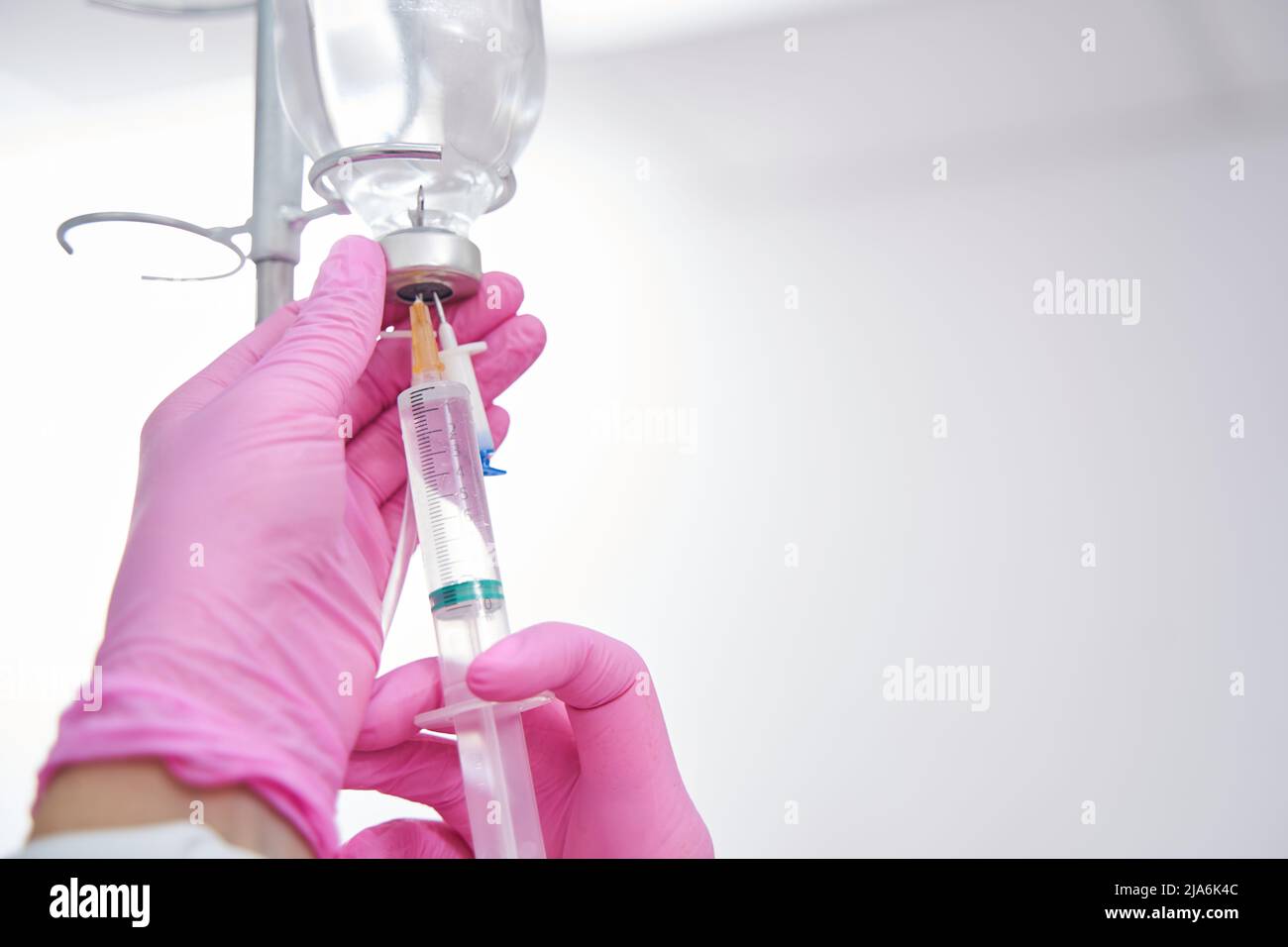 Medicine is injected into the system for future internal injection ...