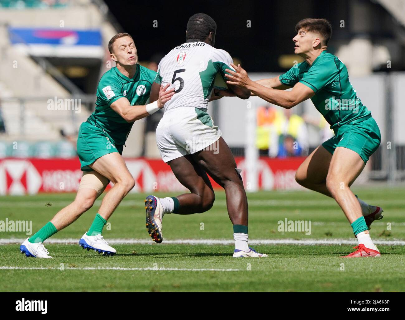 Ireland's Hugo Lennox (left) and Chay Mullins (right) and Kenya's Billy ...
