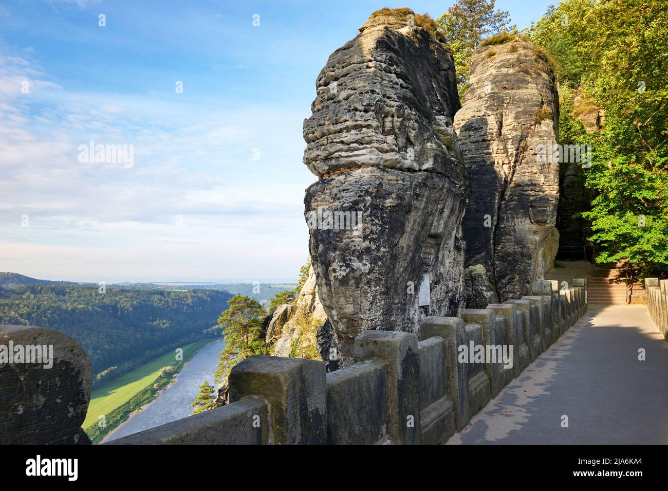 Bastei rock formation stone bridge hi-res stock photography and images ...