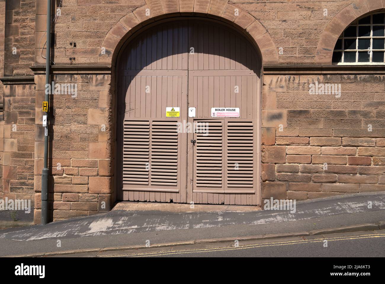Electrical substation door example Stock Photo - Alamy