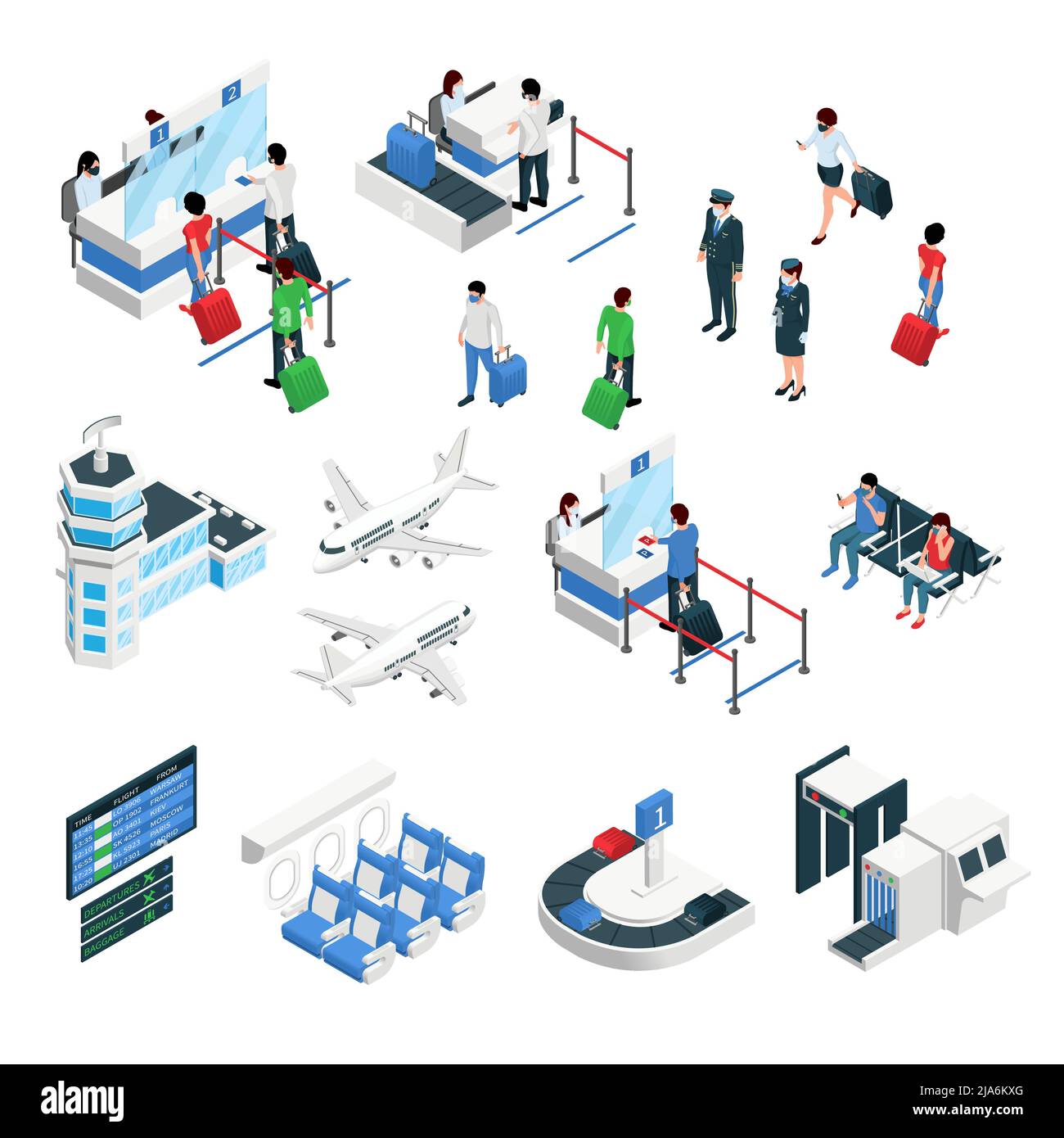 Airplanes at gates of airport Stock Vector Images - Alamy