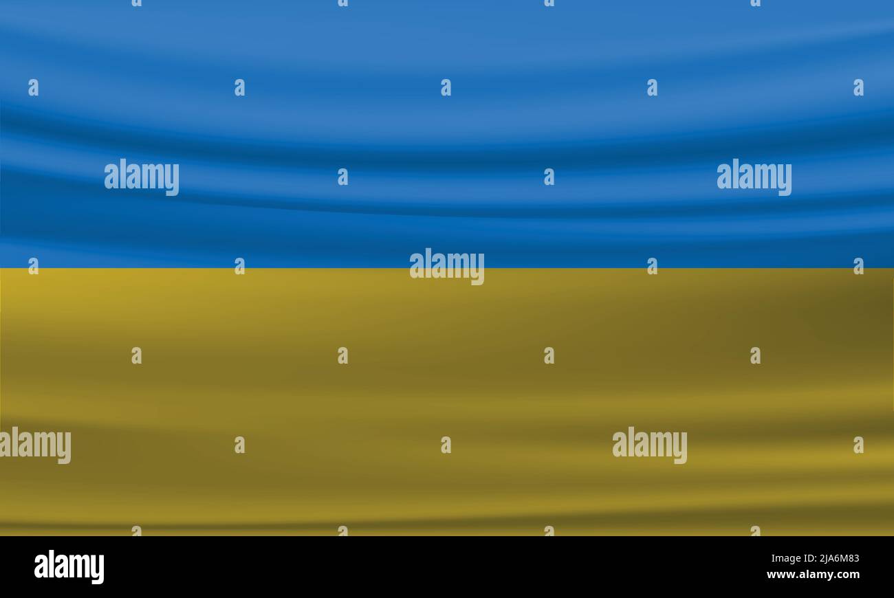 Vector realistic illustration of Ukrainian flag. National flag of ...