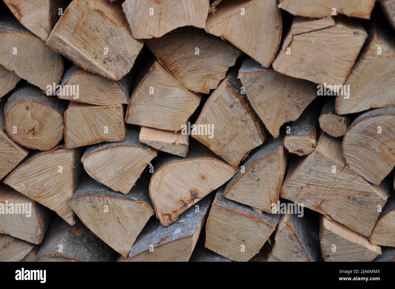 A stack of wood prepared for the cold winter. Croatia countryside ...