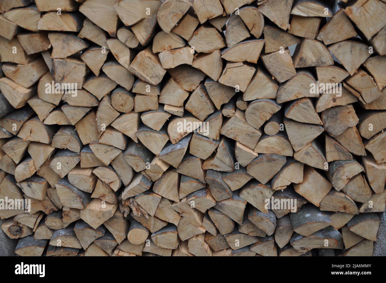 A stack of wood prepared for the cold winter. Croatia countryside ...