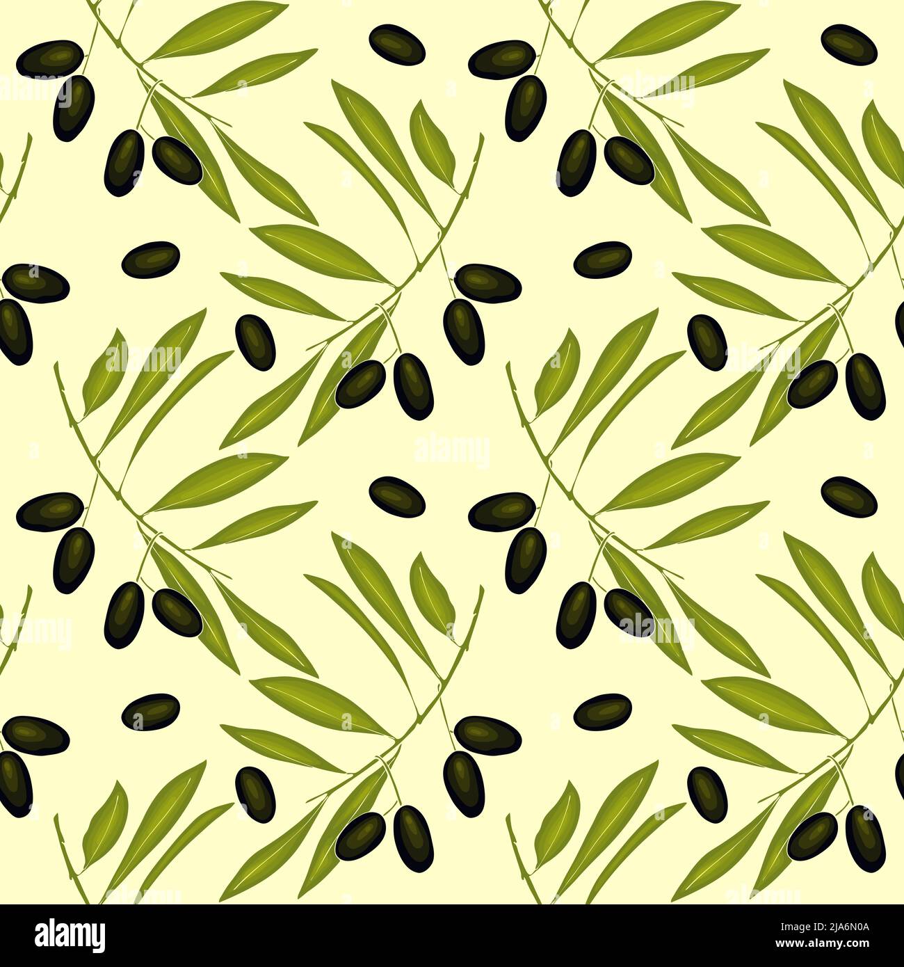 Olives pattern green and dark color. Vector illustration Stock Vector ...