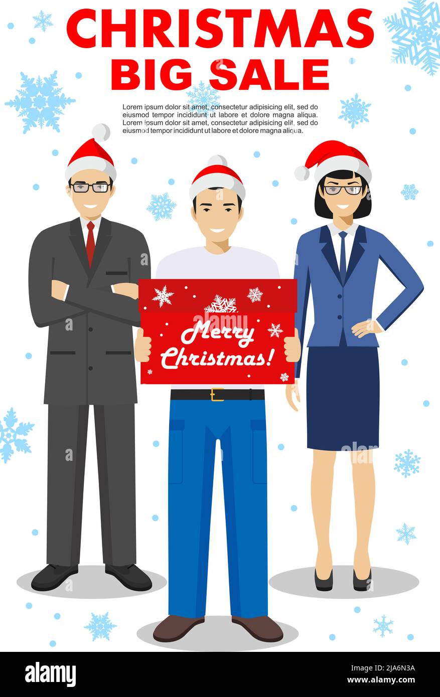 Man in santa hat hold Stock Vector Images - Alamy