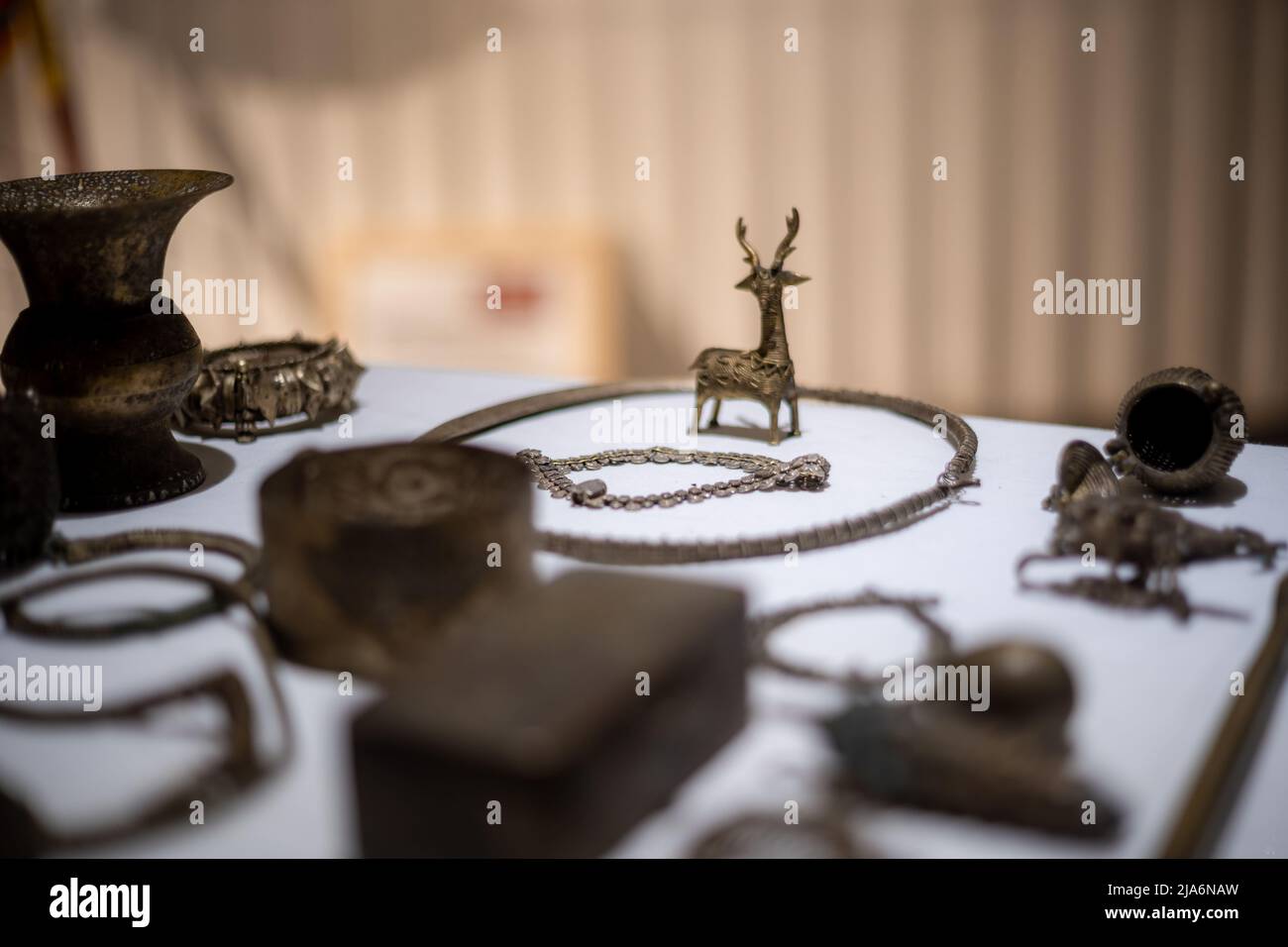 Indian Antique brass bronze vintage items History Stock Photo - Alamy