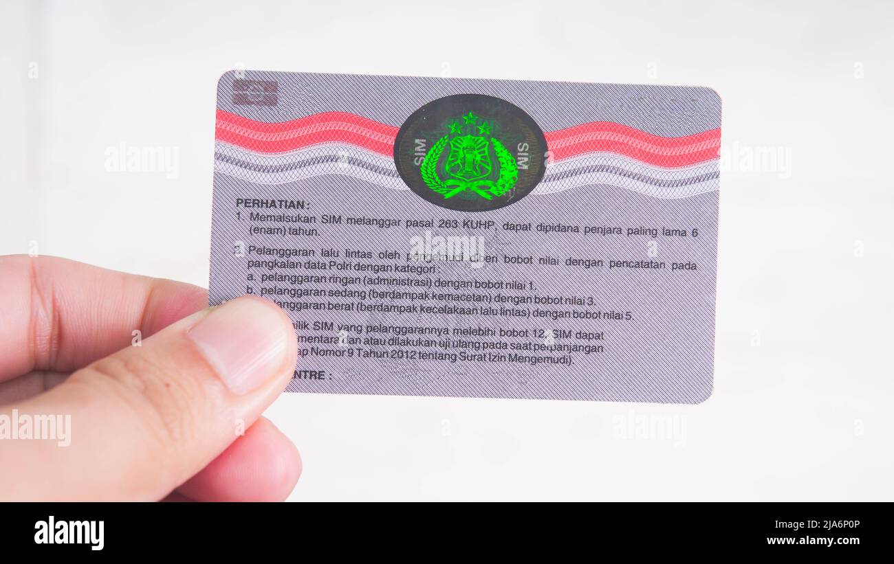 Jakarta,Indonesia-4th May 2022: mindsection of SIM or surat ijin ...