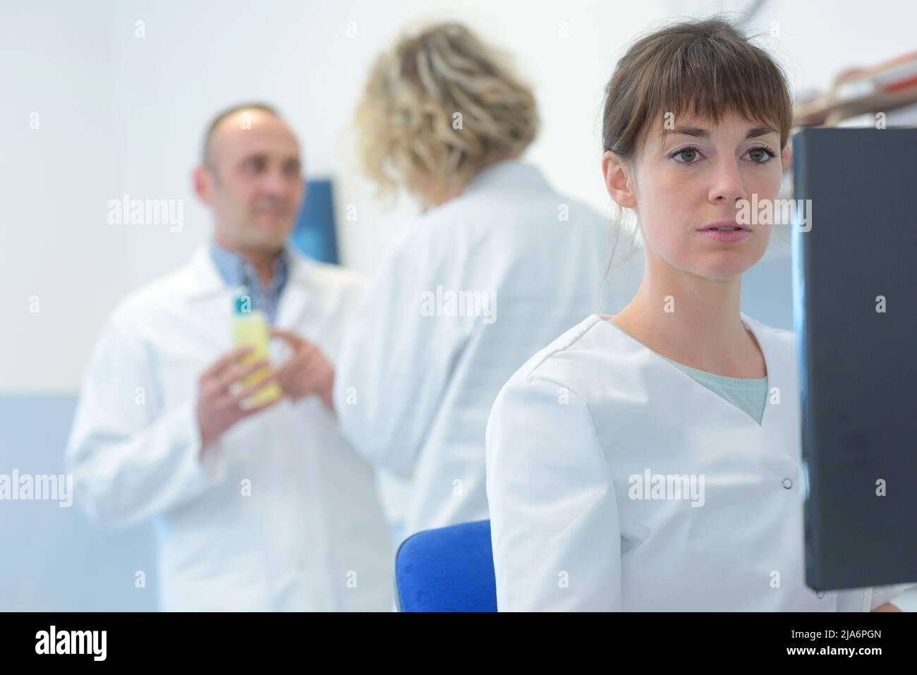 female medical worker using computer Stock Photo - Alamy