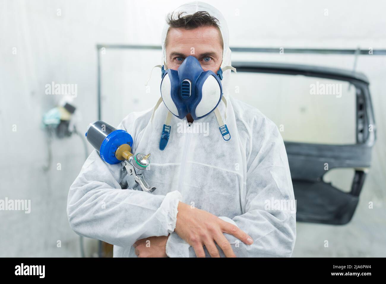 spray painter looking at the camera Stock Photo - Alamy