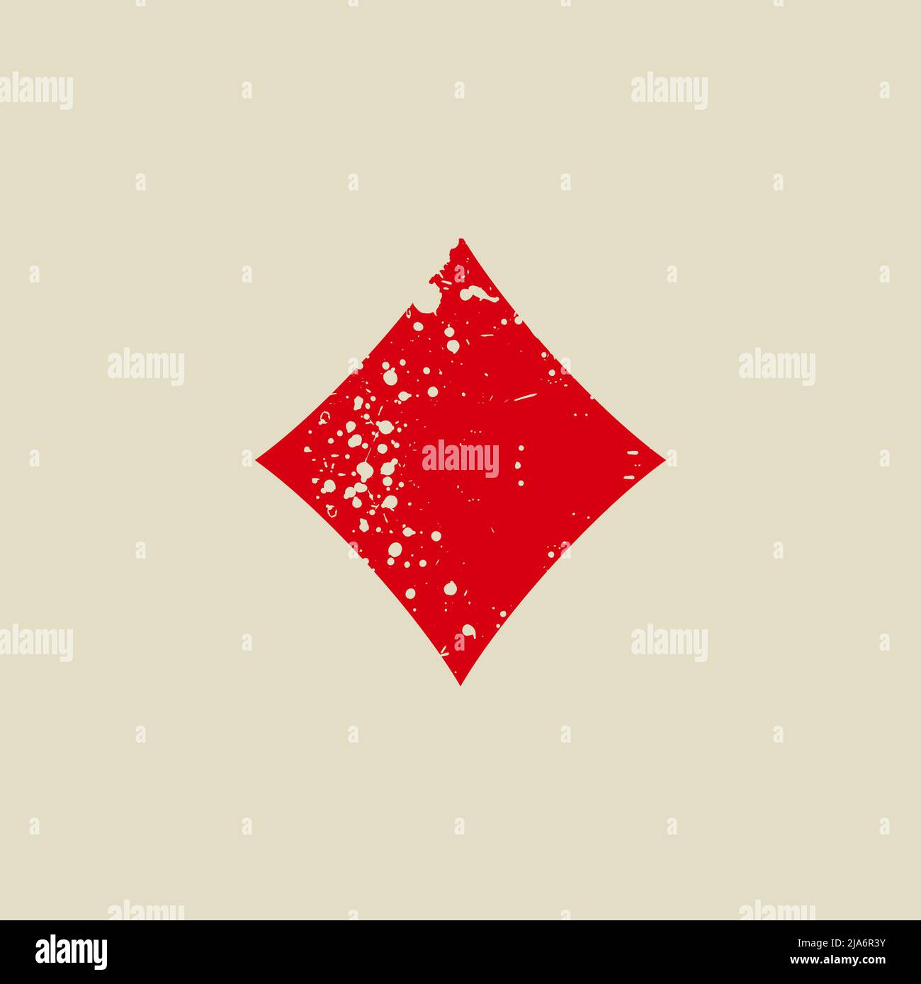 Poker playing cards grunge symbol - Diamonds. Scratched Playing card ...