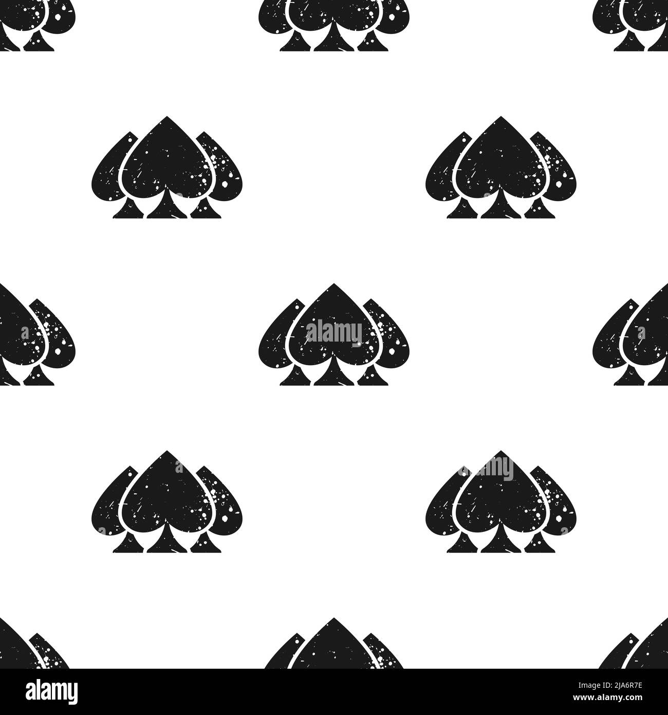 Grunge Seamless pattern with spades. Scratched Casino gambling, poker ...