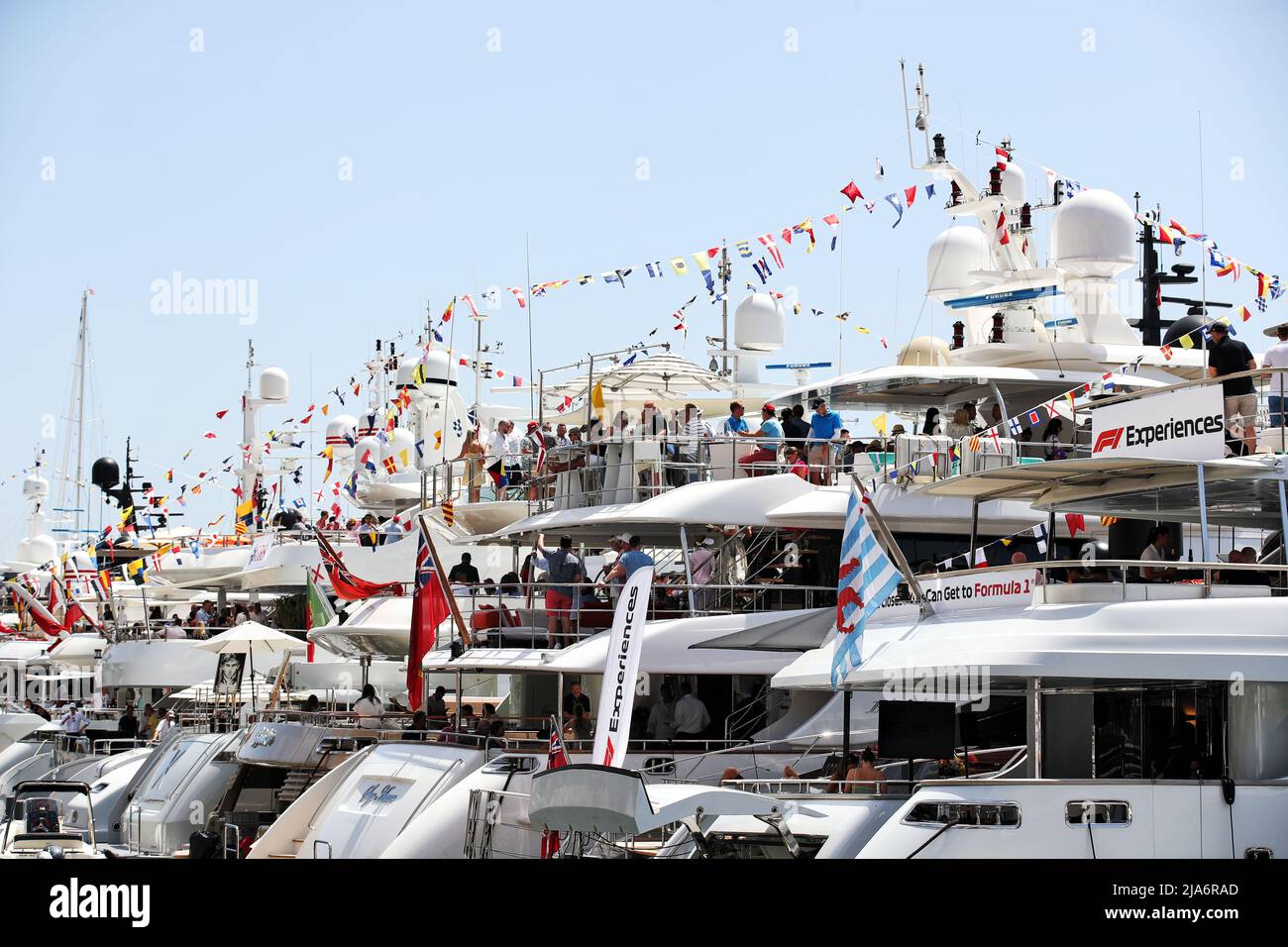 Circuit atmosphere - Boats in the scenic Monaco Harbour. Monaco Grand ...