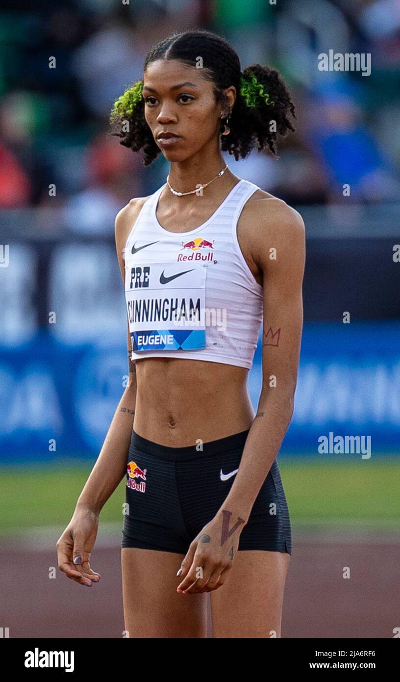 May 27, 2022 Eugene OR USA: Vashti Cunningham prepare for the high jump ...
