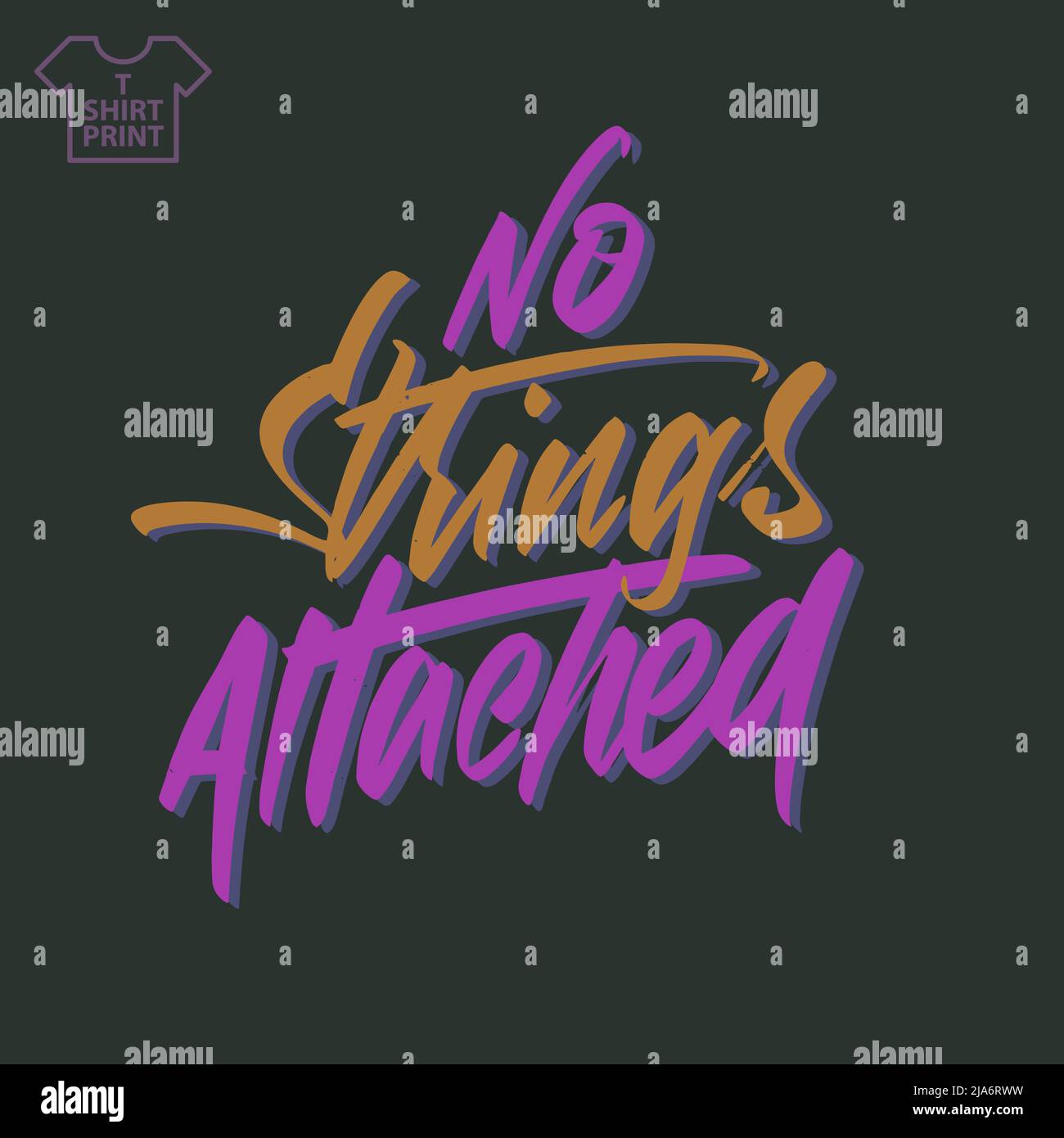 Color lettering on a black background - no strings attached to print on ...